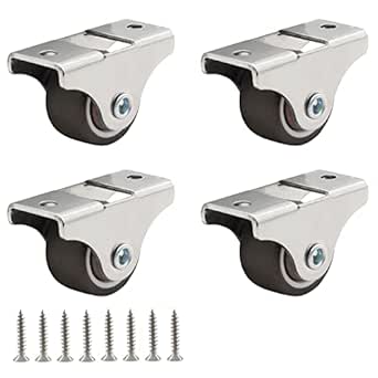 Waziaqoc 1 Inch Small Caster Wheels, Heavy Duty Rigid Non-Swivel ...