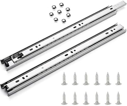 5 Pairs of 16 Inch Drawer Slides 3-Section Full Extension Ball Bearing ...