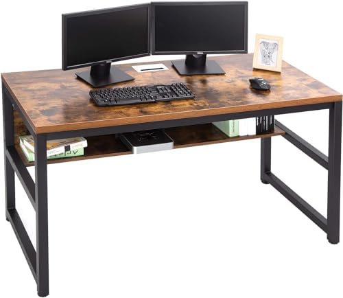 DESKIZIA Gaming Desk with Shelves – Reversible Computer Desk with ...