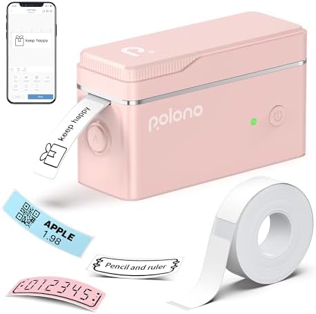 POLONO P31S Label Maker with Adhesive Tape, Portable Bluetooth Label ...