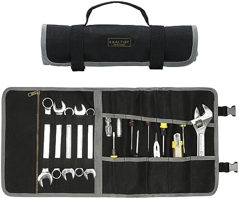 Tool Storage Roll, Heavy Duty 16oz Waxed Canvas Tool Roll Pouch - with ...