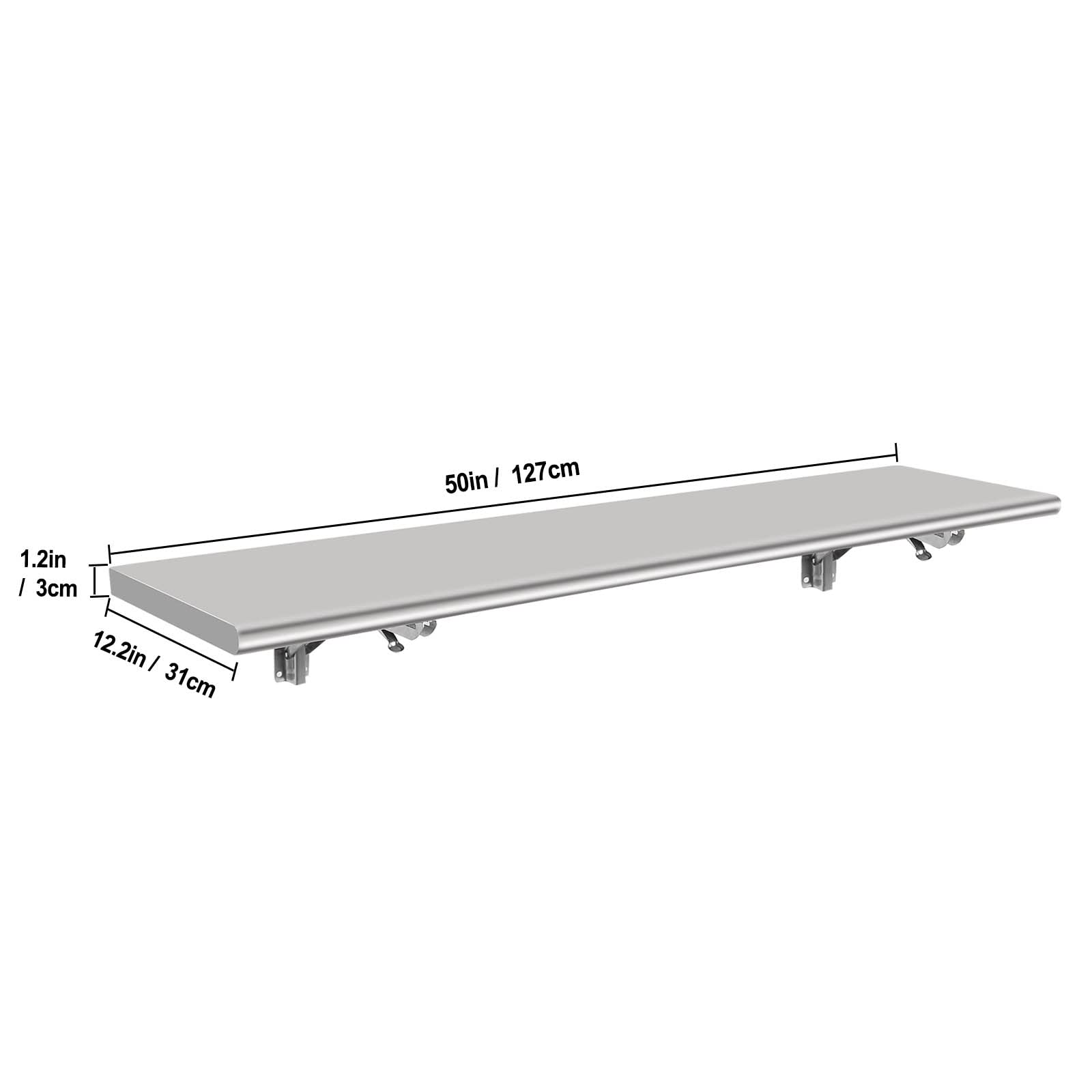 Snapklik.com : Concession Shelf 50" L X 12W Folding Shelf Stainless ...
