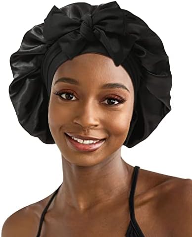 Amazon.com : Satin Silk Bonnet Hair Bonnet for Sleeping Jumbo Sleep Cap ...