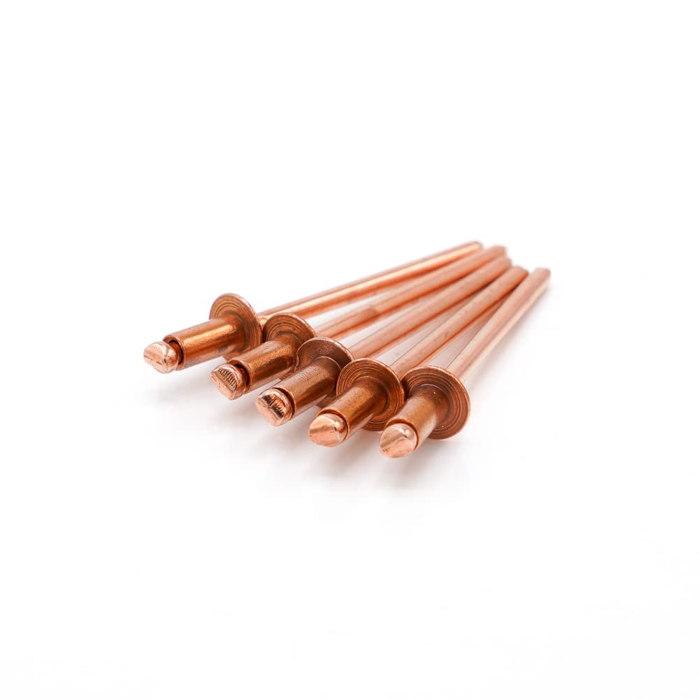 Copper Pop Rivets 4-2 (1/8"Diameter x 1/8" Grip) Copper Plated Steel ...