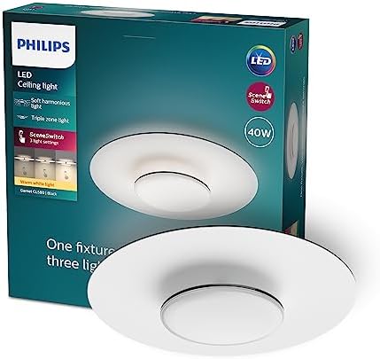 Philips LED Sceneswitch Garnet CL580 40W LED Ceiling Light Fixture Warm ...