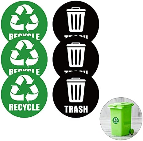 Amazon.com: Self-Adhesive Recycle & Trash Bin Logo Stickers - Round ...