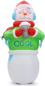 Amazon.com: LuxenHome Christmas Inflatables, Lighted 6ft Shivering ...