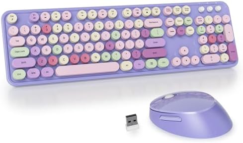Amazon.com: SbocKeeb Wireless Typewriter Keyboard and Mouse Combo Retro ...