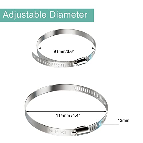 Snapklik.com : 4 Inch Hose Clamp Adjustable 304 Stainless Steel Duct ...