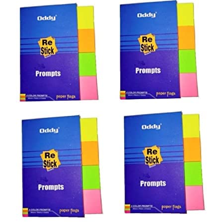 NEON Sticky Notes, 4 Colour Paper Flags, Multicolour Sticky Notes (Pack ...