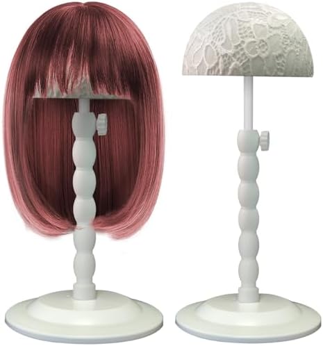 Amazon.com: Wig Stand 2PCS Adjustable Height Portable Wig Holder Stands ...