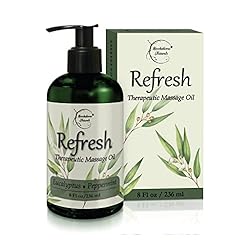 Amazon.com : Refresh Massage Oil with Eucalyptus & Peppermint Essential ...
