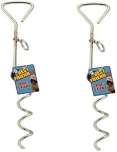 2 xHeavy Duty Corkscrew Ground Spike Tie Out Stake Tether Dog Animal ...
