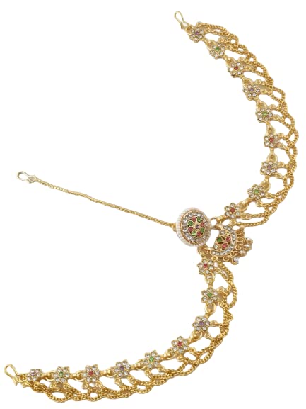 Sattyaki Traditional Rajasthani Gold Plated Hair Band/Hair Jewellery ...