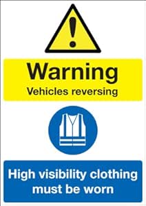 Amazon.com: UK safety signs - A2 warning vehicles reversing high self ...