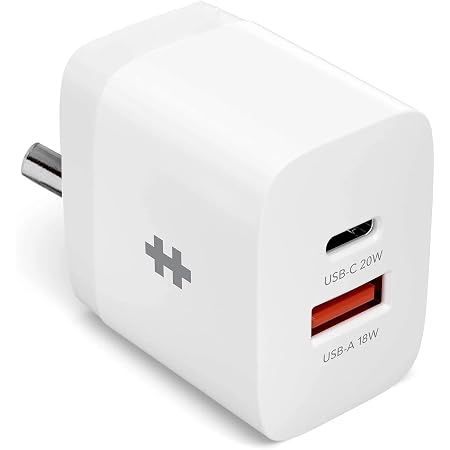 HYPER 20 Watt USB-C Fast Charger for iPhone + 18 Watt USB-A Dual Port ...