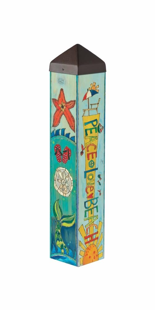 Amazon.com : Studio M - Peace Love Beach Art Pole Outdoor Decorative ...