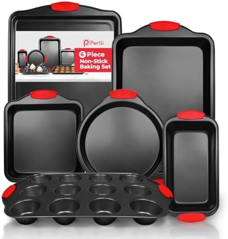 Amazon.com: PERLLI Non-Stick Baking Pan Set - Carbon Steel Bakeware Set ...