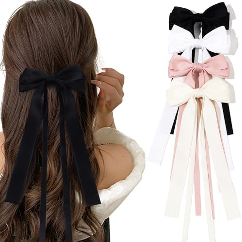 Amazon.com : Eliongpu 12Pcs Bow Hair Clips with Long Tail, Tassel ...