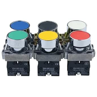 CEMELI 5PCS XB2BA31C BA11 / 21/51/61 NO Yellow White Green Black Blue ...