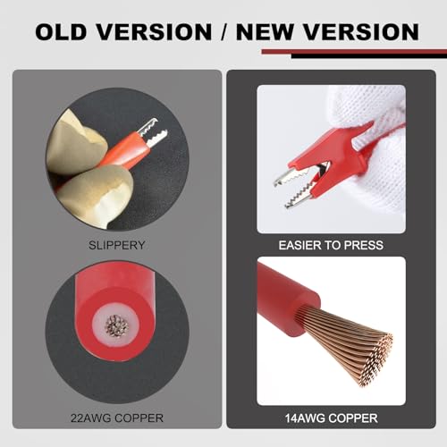 DROK Fils de test 14 AWG avec pinces crocodiles – Lot de 2 pinces ...