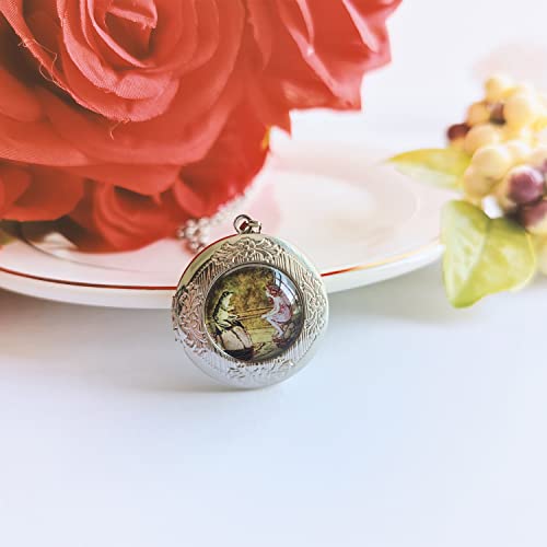 Locket Closure Pendant Necklace Frog and Fairy Tale Pixie Art Teelie's ...