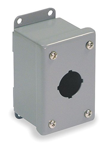 Wiegmann Pushbutton Enclosure, 30mm, 1 Hole, Steel, Gray, Carbon Steel ...