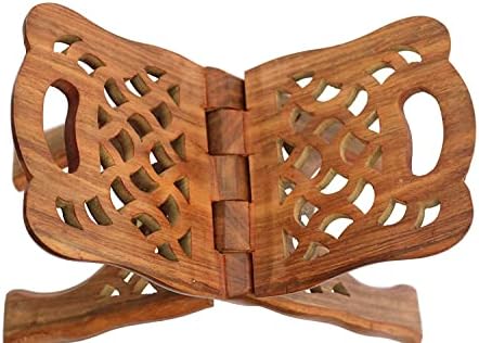 Woodiva Sheesham Wooden Hand Carved Holy Book Stand for Quran, Bible ...