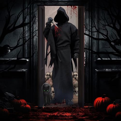 Amazon.com: Scary Halloween Door Banner, Classic Horror Movie Character ...