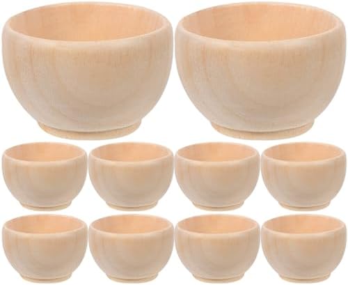Amazon.com | Uiifan Set of 40 Wood Small Bowls Unfinished Wooden Mini ...