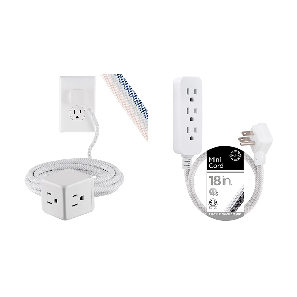 Amazon.com: Cordinate 3-Outlet Extension Cord Cube & Designer Mini 3 ...
