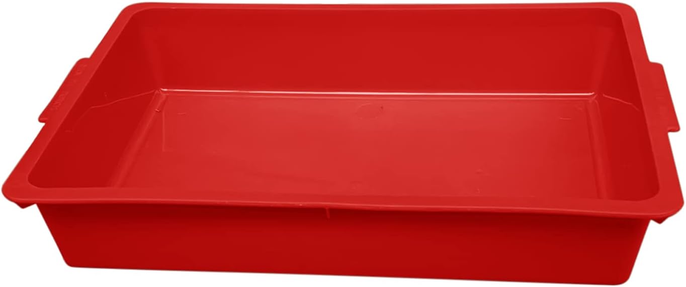 1 x Red Anti-Slip Serving Trays Multipurpose Tray Shiny Plastic ...