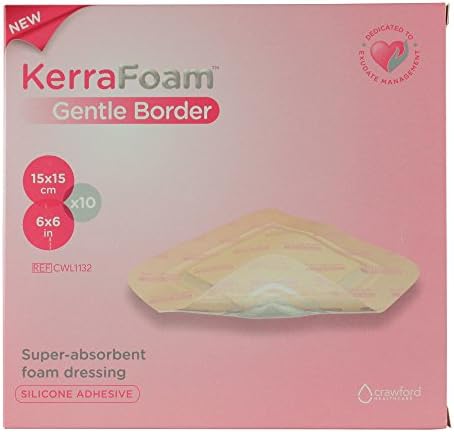 Amazon.com: KerraFoam 4" x 4" Gentle Border Foam Dressing for Wound ...
