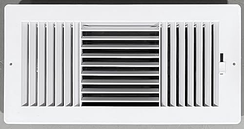 Three-Way Plastic Side Wall/Ceiling Register in White 14"w X 6"h for ...
