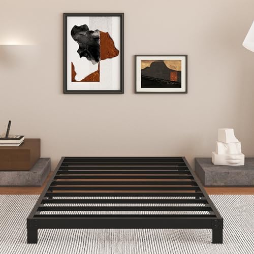 Amazon.com: Nailsong 4 Inch Twin Bed Frames Low Profile, Twin Platform ...
