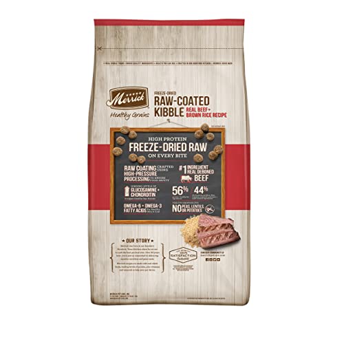 Merrick Wholesome Grains Freeze Dried Uncooked Coated Kibble, Pure ...