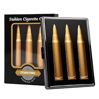 Stylish and Portable Bullet Shaped Metal Cigarette Case - Holds 9pcs ...