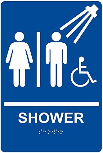 Amazon.com: ComplianceSigns.com Shower Sign, ADA-Compliant Braille and ...