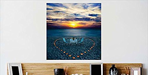 Sunset Beach Sand Picnic Love Vinyl Wall Decal Color As Seen Size:15x25 ...