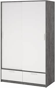 Line Wardrobe with 2 doors + 2 drawers : Amazon.co.uk