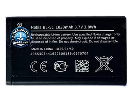 Original (BL-5CB) Battery for Nokia 105 (BL-5CB) Battery with 1 Year ...