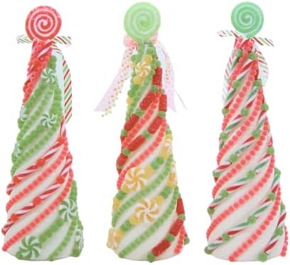 Amazon.com: Colorful Frosted Faux Gum Drop Christmas Trees, Set of 3 ...