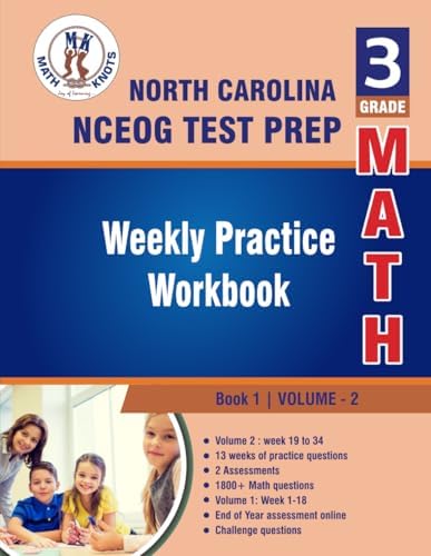 North Carolina State (NC EOG) , 3rd Grade MATH Test Prep : Weekly ...