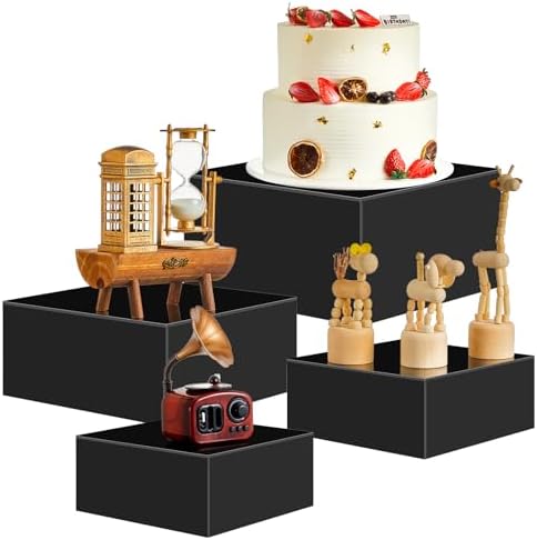 Amazon.com: Geetery 4 Pcs Acrylic Cube Acrylic Display Box Pedestal ...