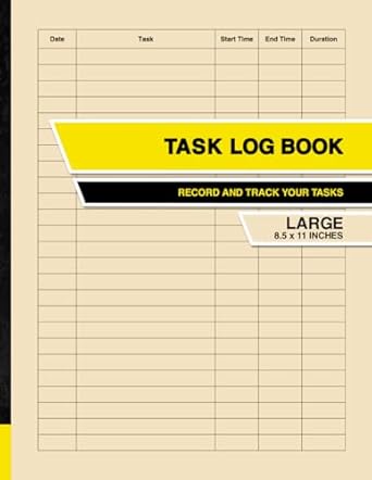 Task Log Book: Record and Track Your Tasks | Large: Amazon.co.uk ...