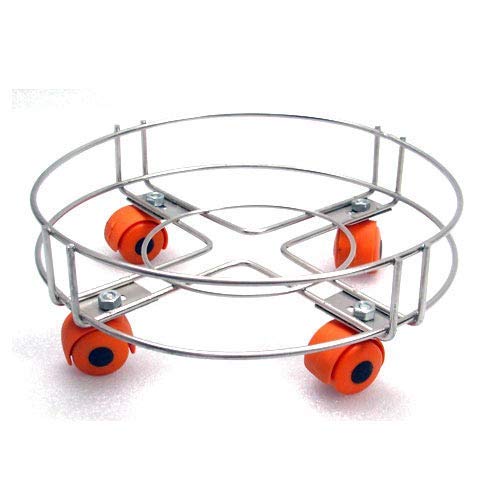 Improvhome Cylinder Easily Movable Stainless Steel Stand Trolley with ...