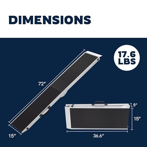 Panther Armor Foldable Aluminum Dog Ramp, Large Size, Foldable Pet Ramp ...