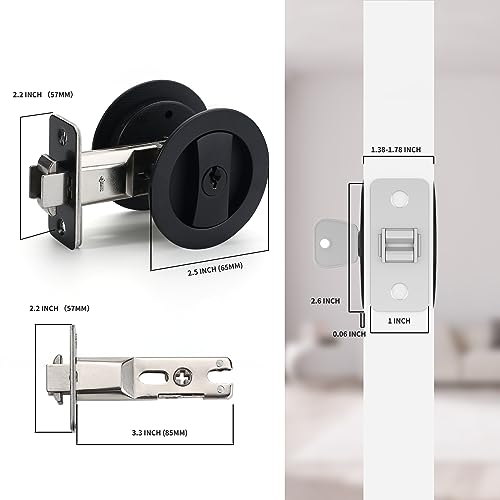 Snapklik.com : Sliding Key Pocket Door Lock, Matte Black Pocket Door ...