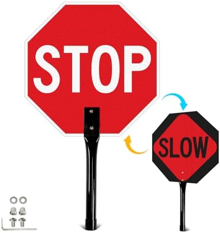 Amazon.com: Stop Go Sign with Metal Handle,13 x 13 Inches "Stop - Go ...