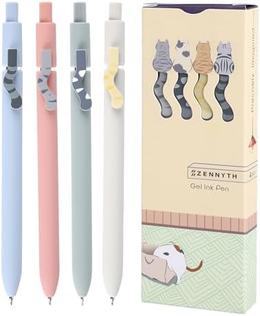 cobee Cute Cat Ballpoint Pen, 5pcs Kawaii Cat Paw Gel Ink Pen 0.5mm ...